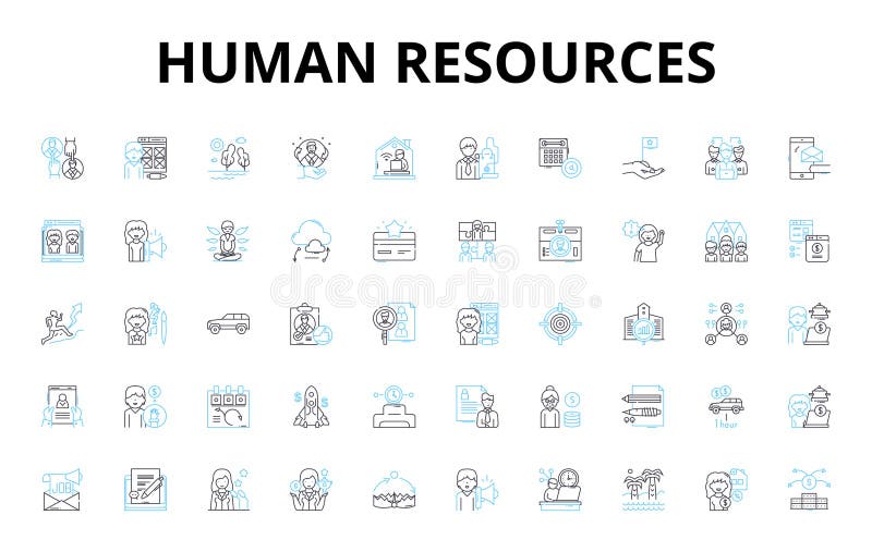Human Resources Linear Icons Set. Recruitment, Hiring, Onboarding ...