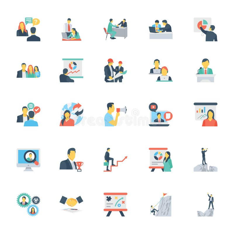 Human Resources and Management Colored Vector Icons 8 Stock ...