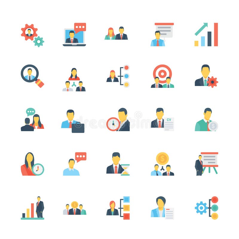 Human Resources and Management Colored Vector Icons 1 Stock ...