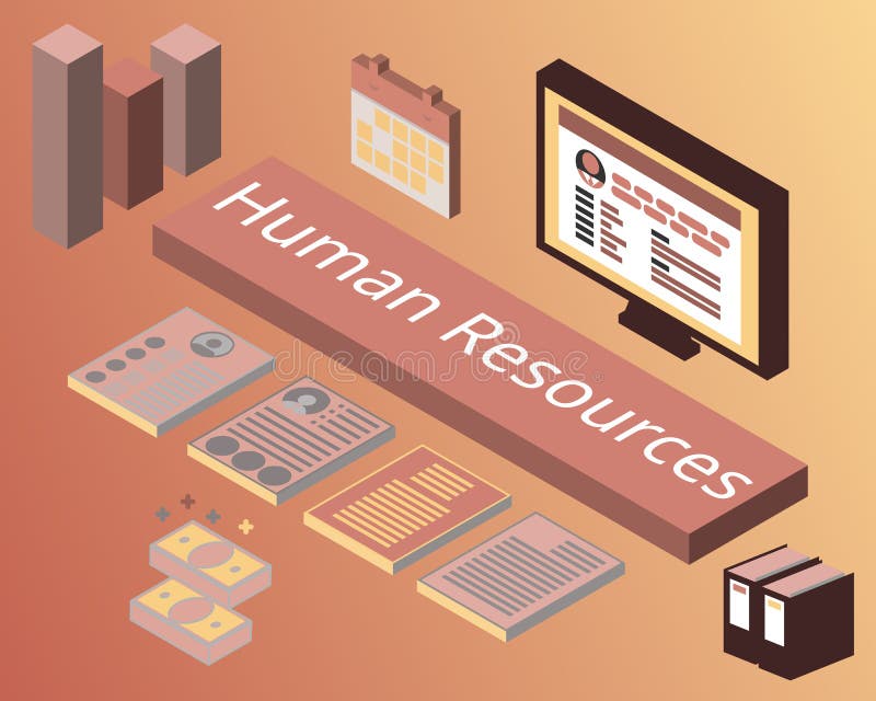 Human Resources Management in 3D Vector Stock Illustration ...