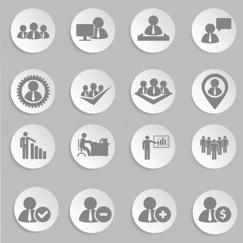 Human Resources and Management Icons Set. Stock Illustration ...
