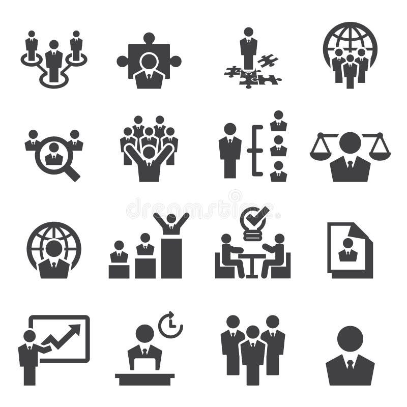 Human Resources and Management Icons Stock Vector - Illustration of ...