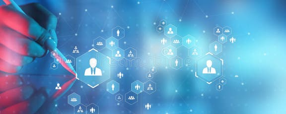 Human Resources Management Network Visualization Stock Photo - Image of ...