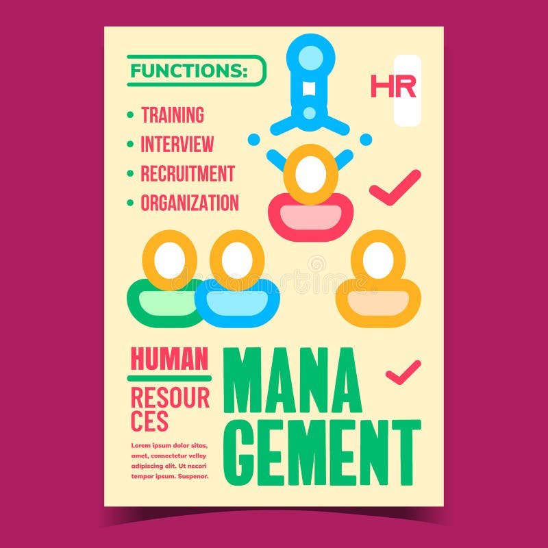 Human Resources Management Promo Poster Vector Stock Vector ...