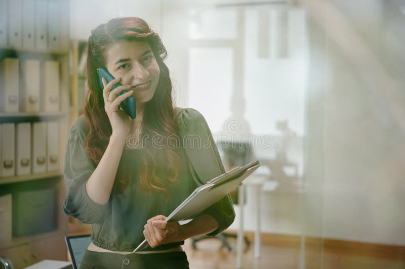 Human Resources Manager Calling Stock Image - Image of folder ...