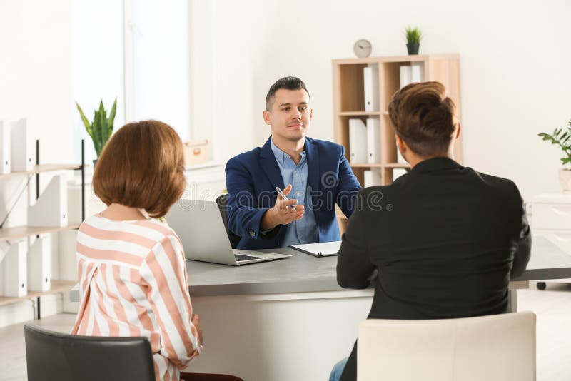 Human Resources Manager Conducting Job Interview with Applicants Stock ...