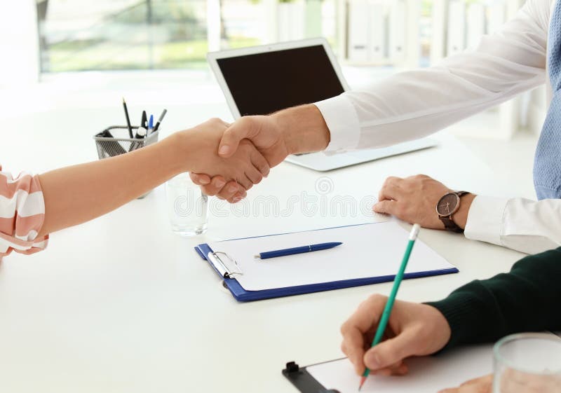 Human Resources Manager Shaking Hands Stock Photo - Image of applicant ...