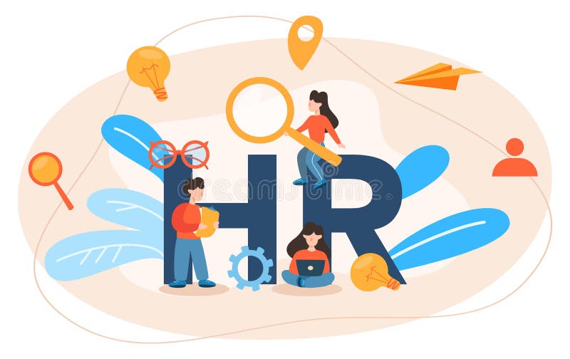 Human Resources Manager Typographic Header. Idea of Recruitment Stock ...