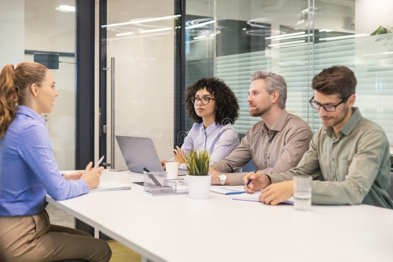 Human Resources, Meeting and Group of Hiring Candidates for Vacancy ...