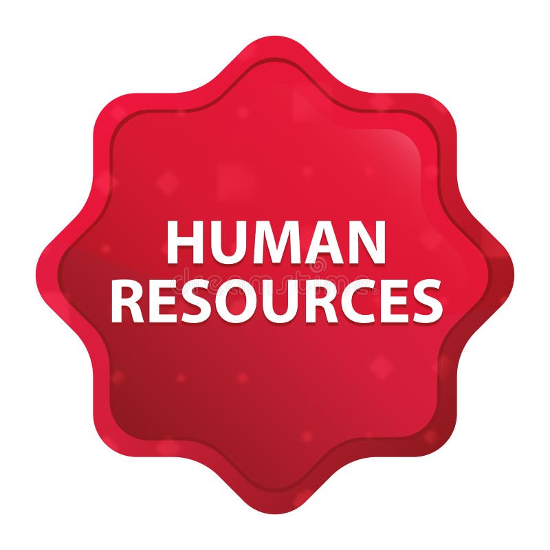 Human Resources Misty Rose Red Starburst Sticker Button Stock ...