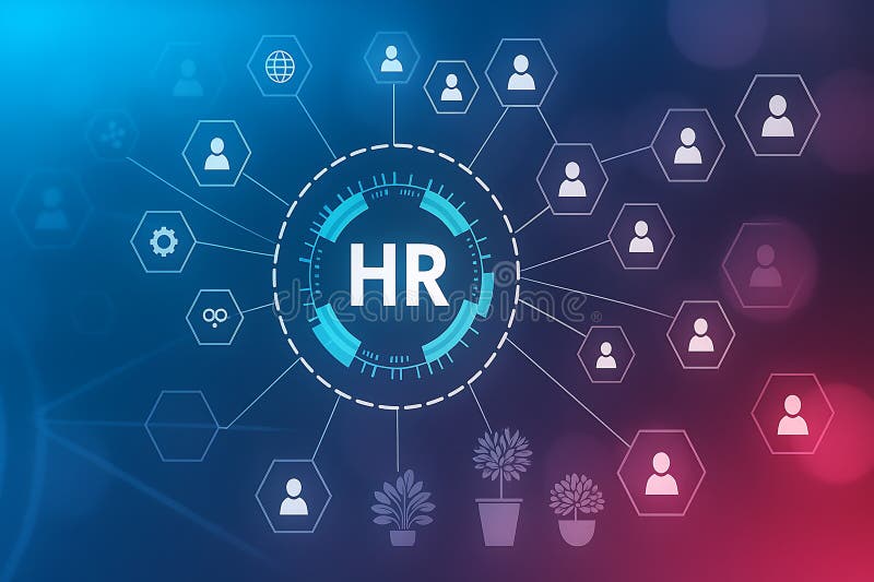 Human Resources Network Concept Illustrating Teamwork and Employee ...