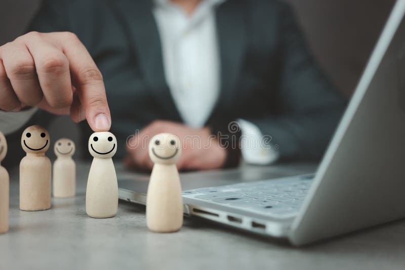 Human Resources Officer Looking and Touch for Leader and CEO Concept ...