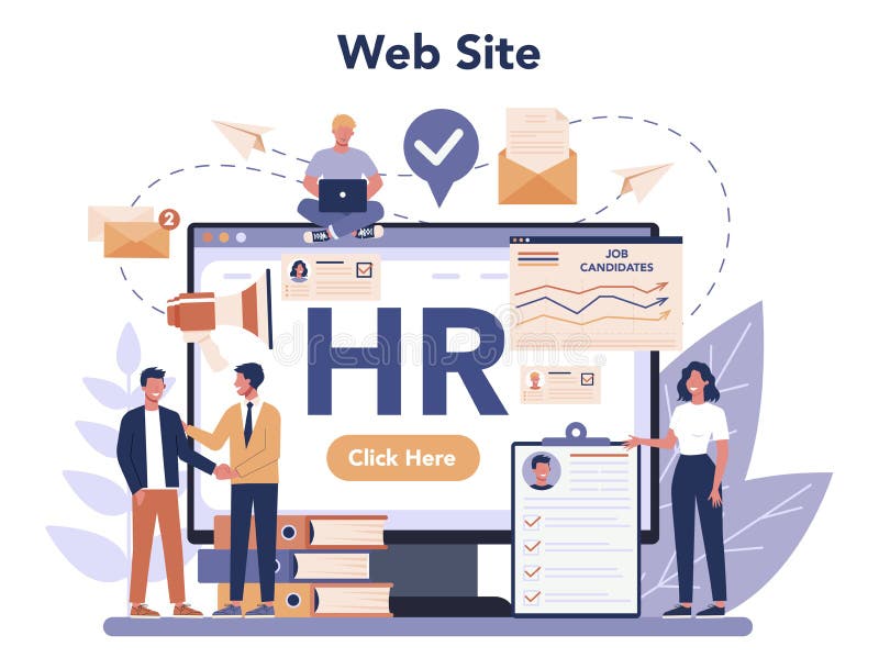 Human Resources Online Service or Platform. Idea of Recruitment Stock ...