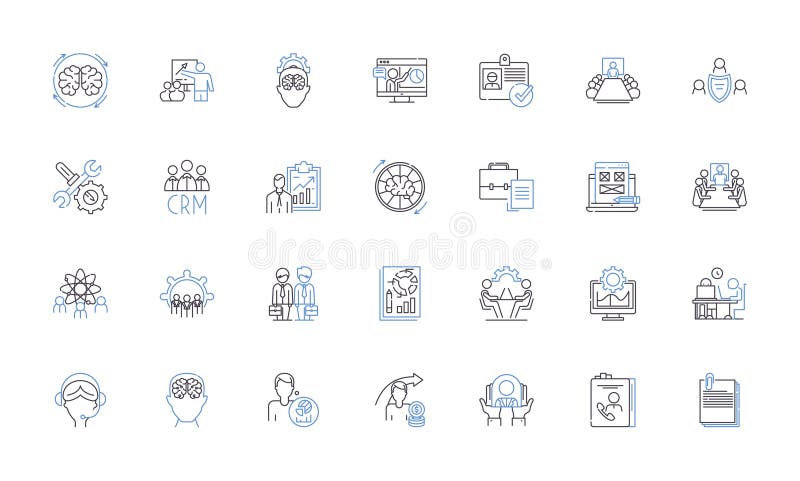 Human Resources Line Icons Collection. Recruitment, Hiring, Training ...