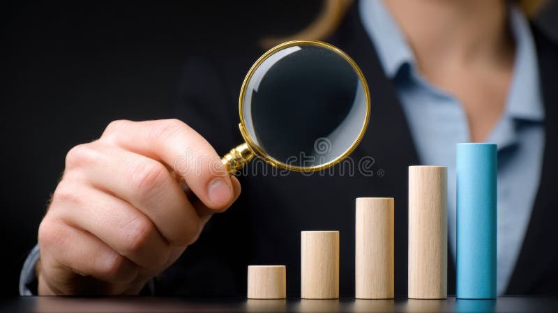 Human Resources Professional Performing Detailed Analysis of Growth Bar ...