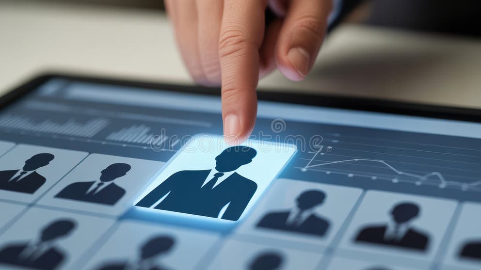 Human Resources Professional Selects Ideal Candidate from Digital ...