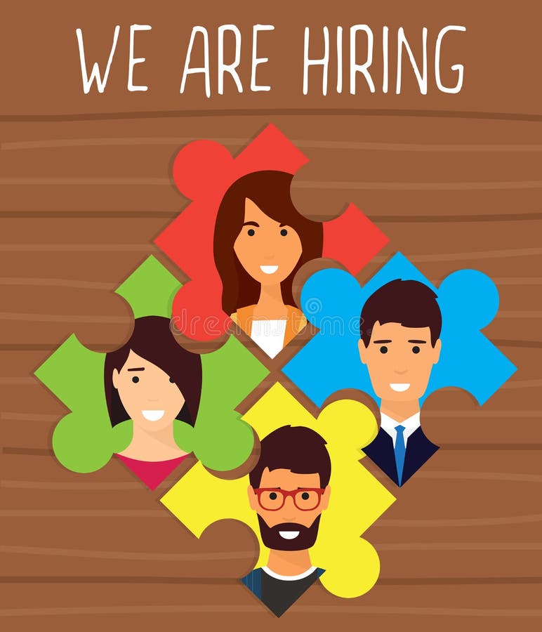 Group of Business People with Jigsaw Photo Illustration Stock ...