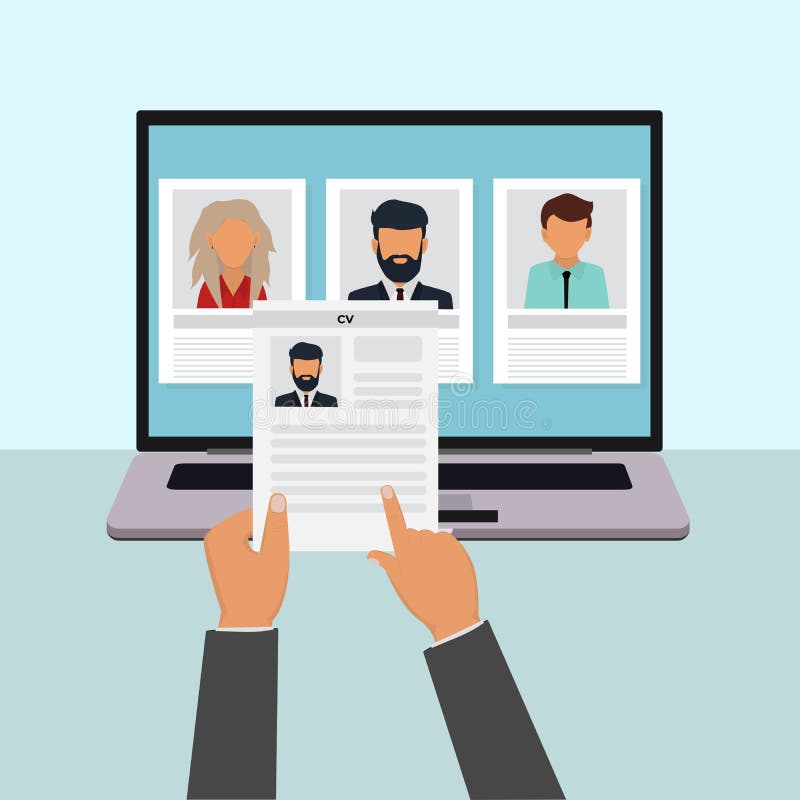 Human Resources, Remote Job Application, Job Interview Vector Concept ...