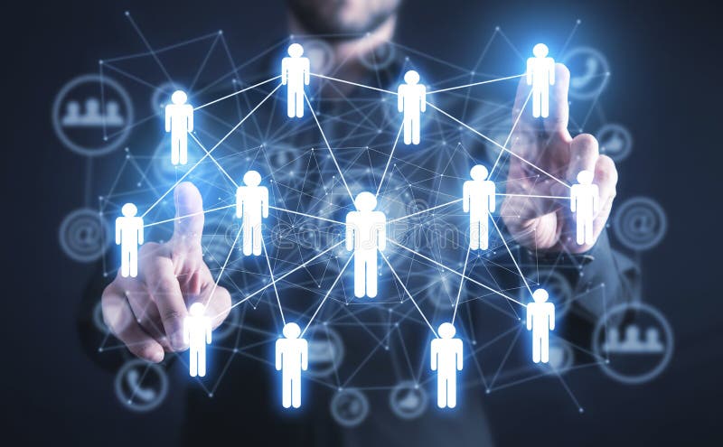 Human Resources. Social Network with People Icons Stock Image - Image ...