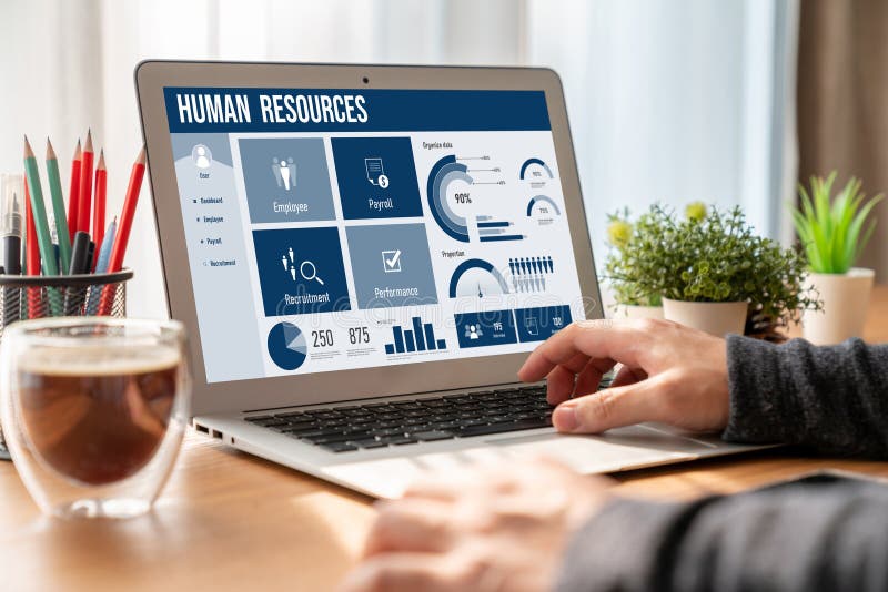 Human Resources Software on Computer Screen Help Employee Manage People ...