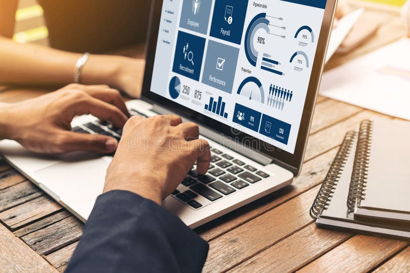 Human Resources Software on Computer Screen Help Employee Manage People ...