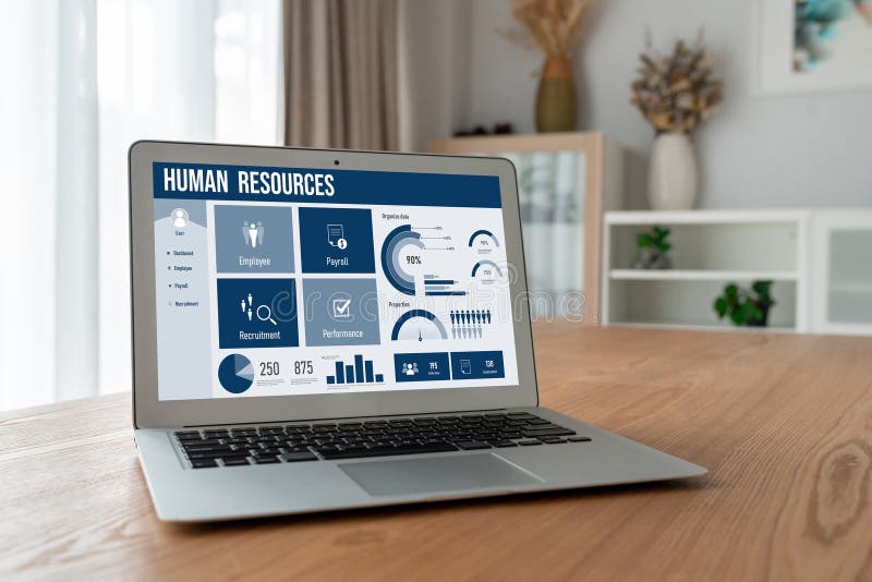 Human Resources Software on Computer Screen Help Employee Manage People ...