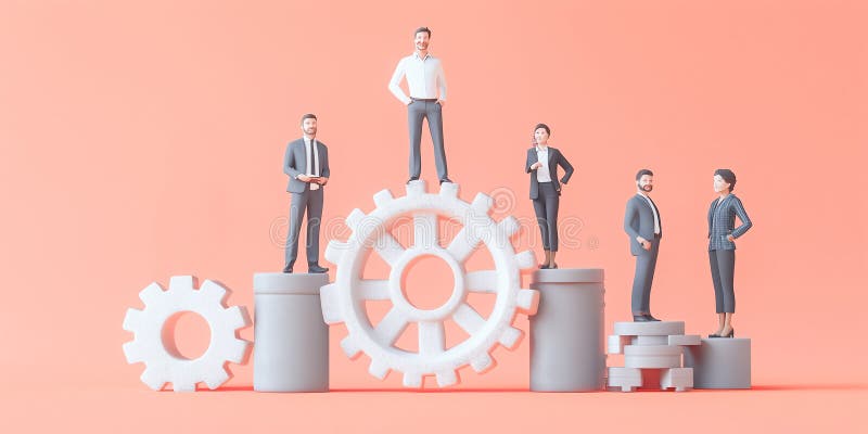 Human Resources Team in 3D Managing Employees, Training, and ...