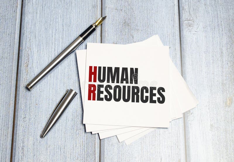 Human Resources Text on a Sticky on Notebook with Pen Stock Photo ...