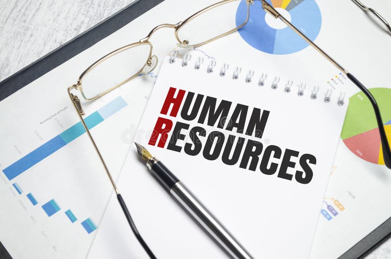 Human Resources Text on White Paper. the Inscription on the Notebook ...