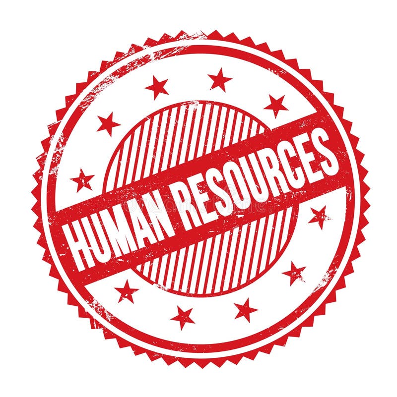 HUMAN RESOURCES Text Written on Red Grungy Round Stamp Stock ...