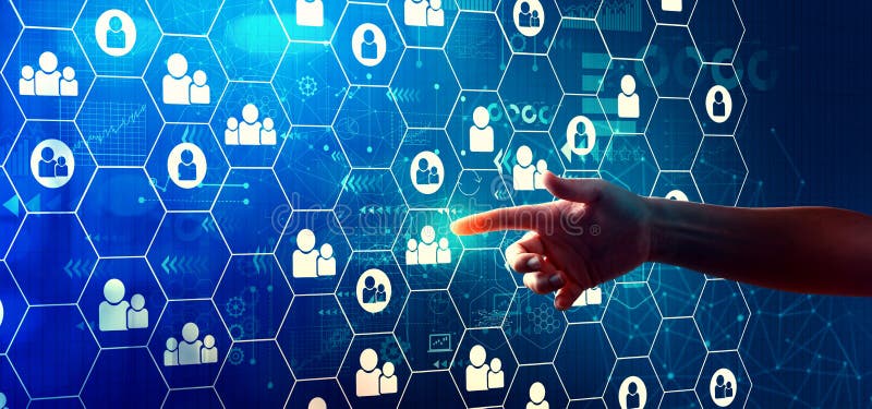 Human Resources Theme with Hand Pressing a Button Stock Image - Image ...