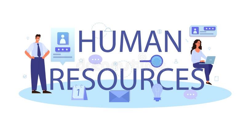 Human Resources Typographic Header. Idea of Recruitment and Job Stock ...