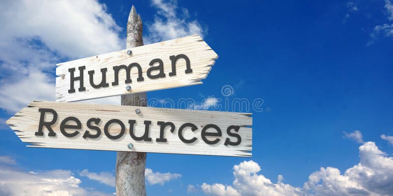 Human Resources - Wooden Signpost with Two Arrows Stock Illustration ...