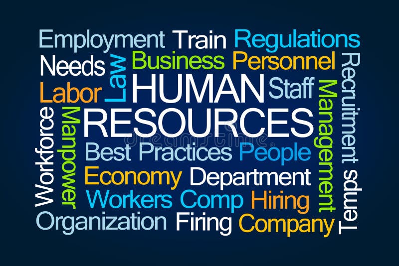 Human Resources Word Cloud stock illustration. Illustration of people ...