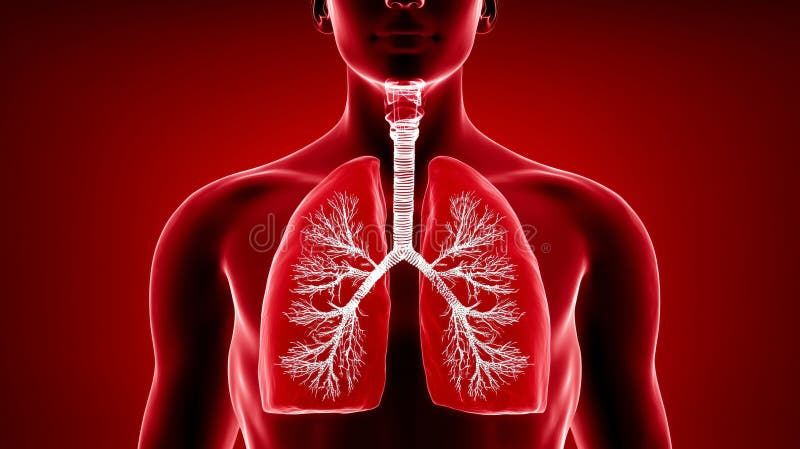 Human Respiratory System Focus Stock Illustration - Illustration of ...