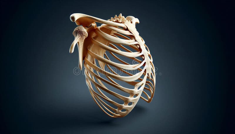Human Rib Cage Anatomical Model in Artistic Display Stock Illustration ...