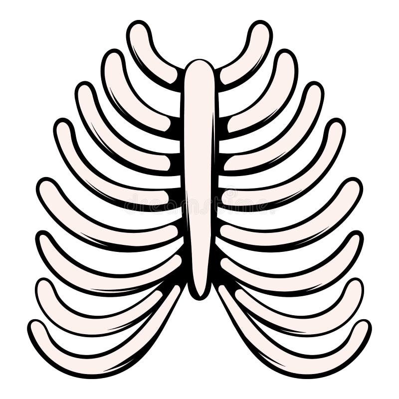 Human Rib Cage Icon, Icon Cartoon Stock Vector - Illustration of ...