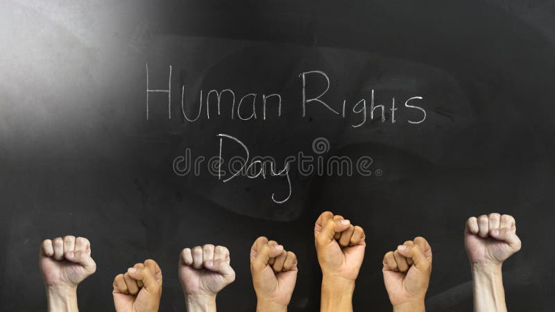 Human Right Day Text and Human Hands Stock Image - Image of ethnicity ...