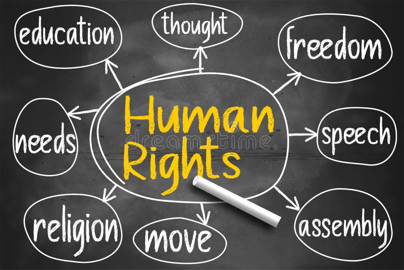 Human Right Mind Map Written on Chalkboard Stock Illustration ...