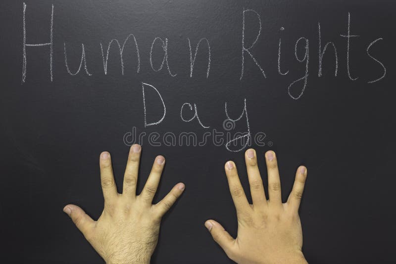 Human Rights Concept: the Text: Human Rights Day Written on Blackboard ...