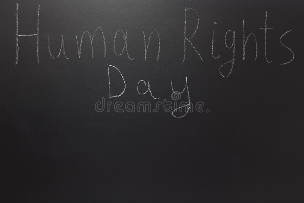 Human Rights Concept: the Text: Human Rights Day Written on Blackboard ...