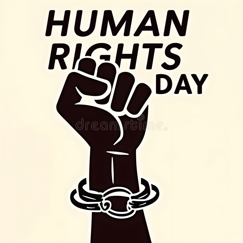 Human Rights Day Poster Featuring a Raised Fist and Broken Shackles ...