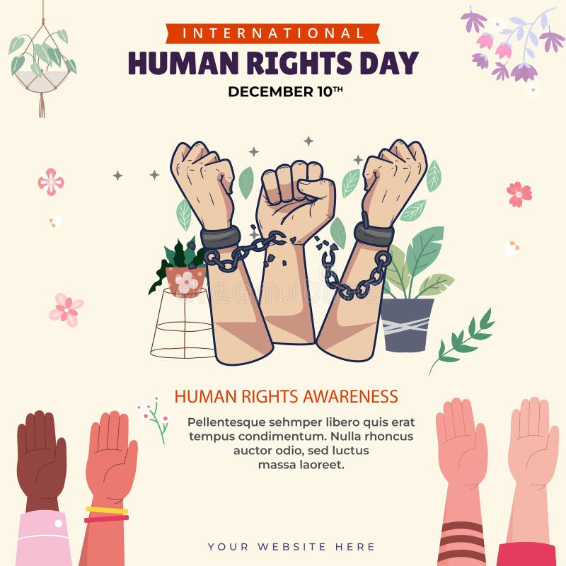 Human Rights Day Social Media Template Design Vector Stock Vector ...