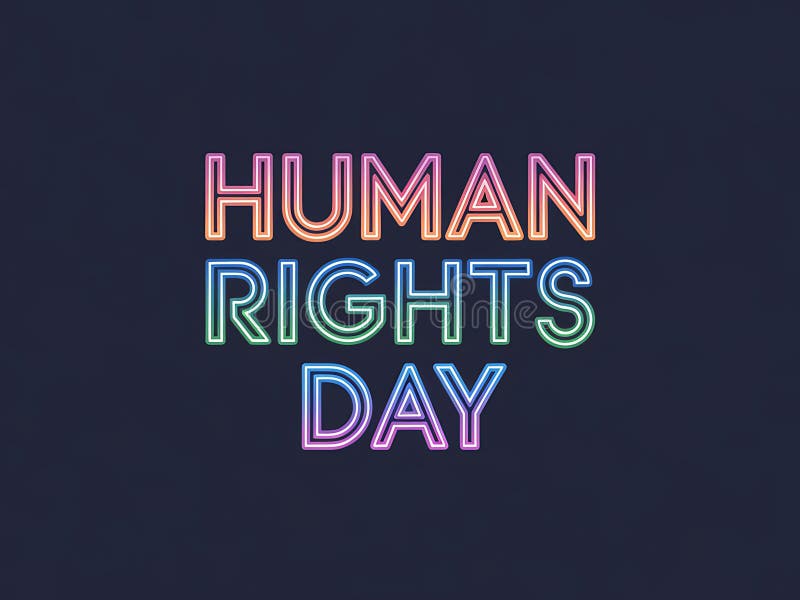 Human Rights Day Text with Rainbow Gradient Editorial Photography ...