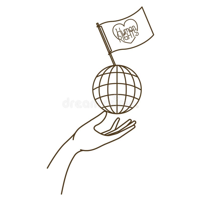 Human Rights on Flag and Earth Globe Stock Vector - Illustration of ...
