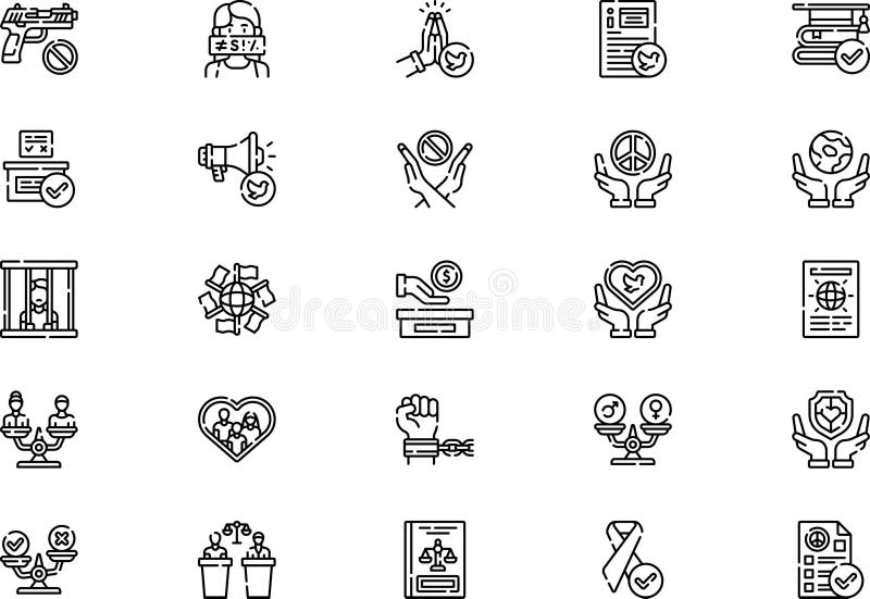 Human Rights Icons Collection is a Vector Illustration with Editable ...