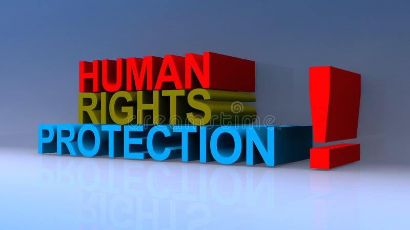 Human Rights Protection on Blue Stock Illustration - Illustration of ...