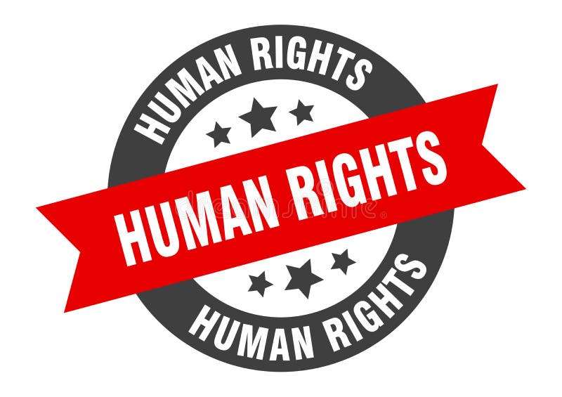 Human Rights Sign. Round Ribbon Sticker. Isolated Tag Stock Vector ...