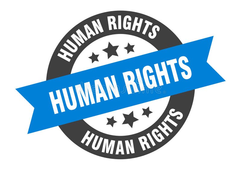 Human Rights Sign. Round Ribbon Sticker. Isolated Tag Stock Vector ...