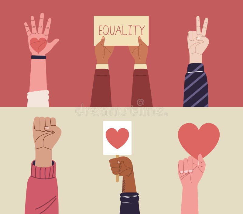 Human rights six hands stock vector. Illustration of international ...